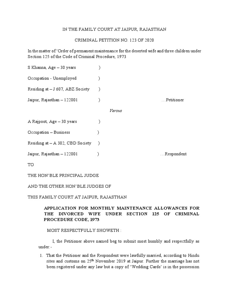 Maintenance Us 125 of CRPC | PDF | Justice | Crime & Violence