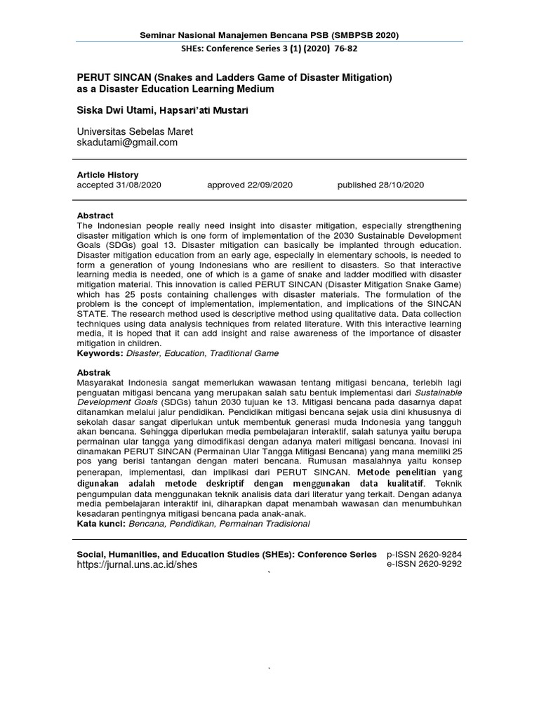 Disaster Mitigation Snake Game Teaches Kids About Hazards | PDF