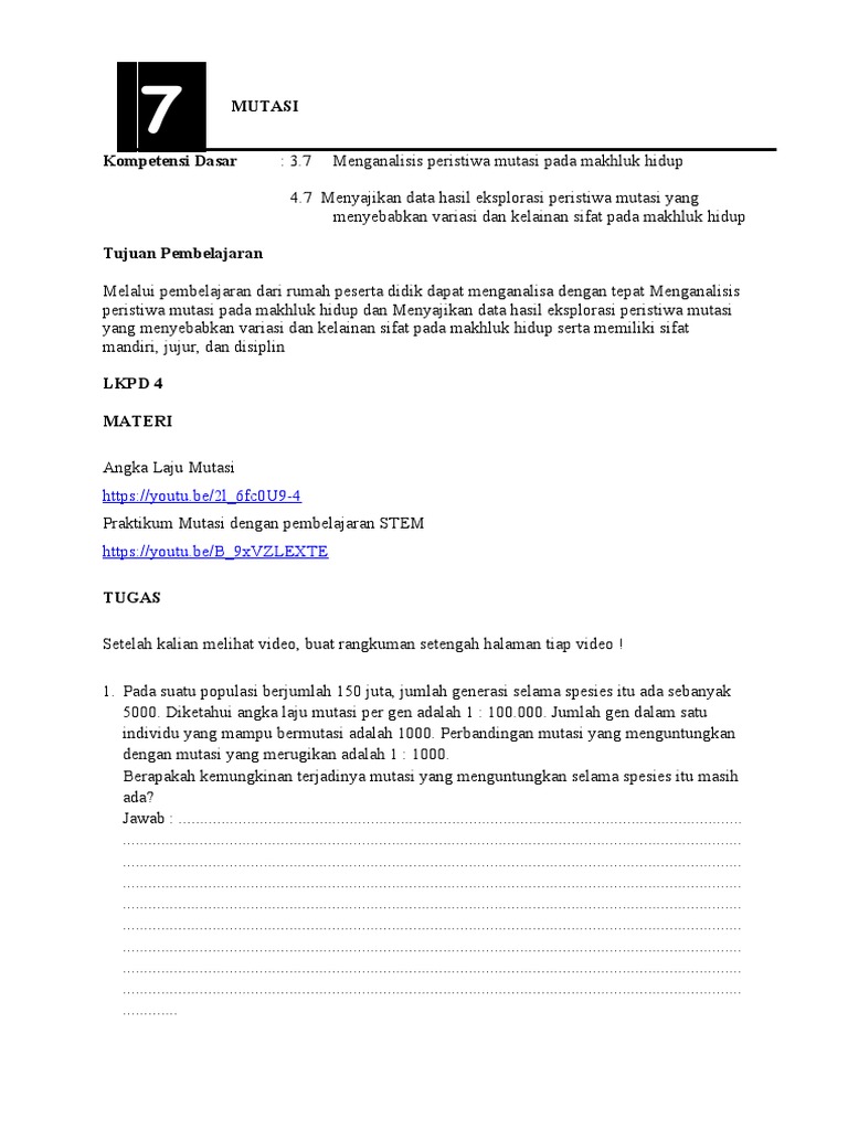 LKPD Mutasi 4 | PDF