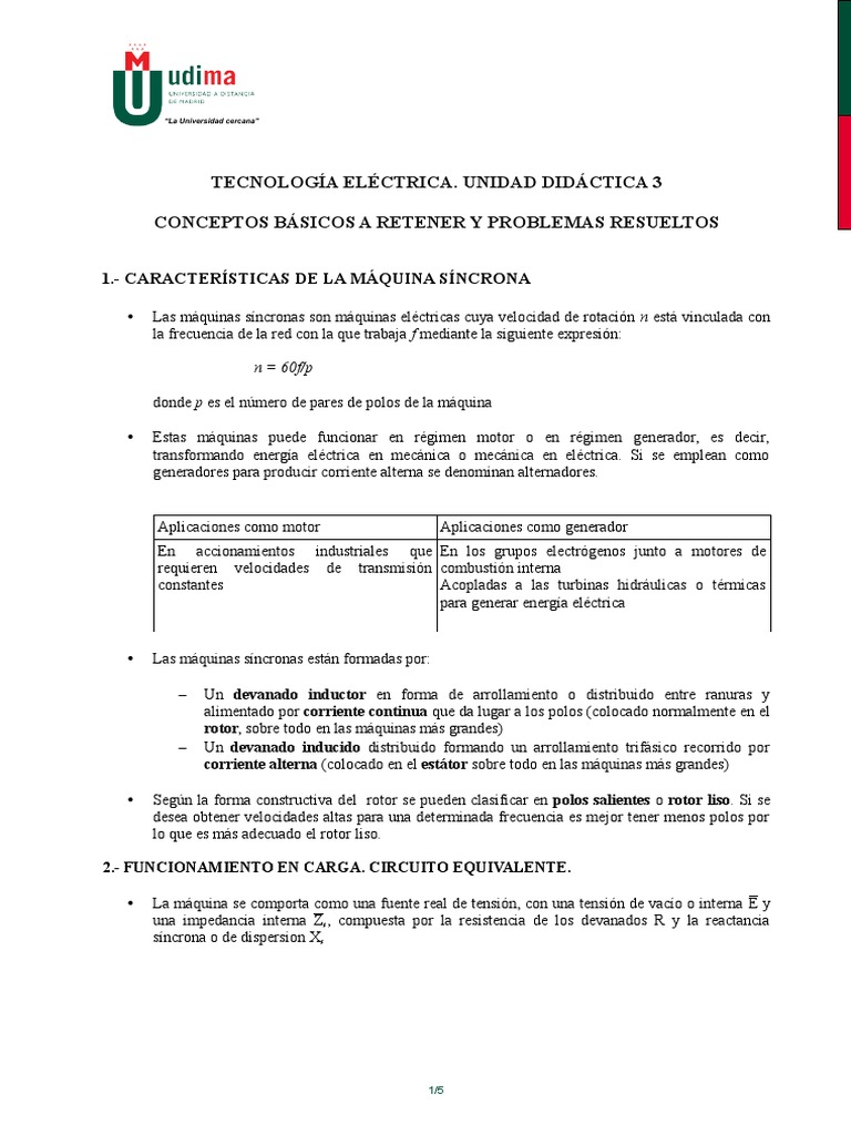 Ud 3 Conceptos Basicos y Problemas Resueltos | PDF | Generador eléctrico | Energia electrica