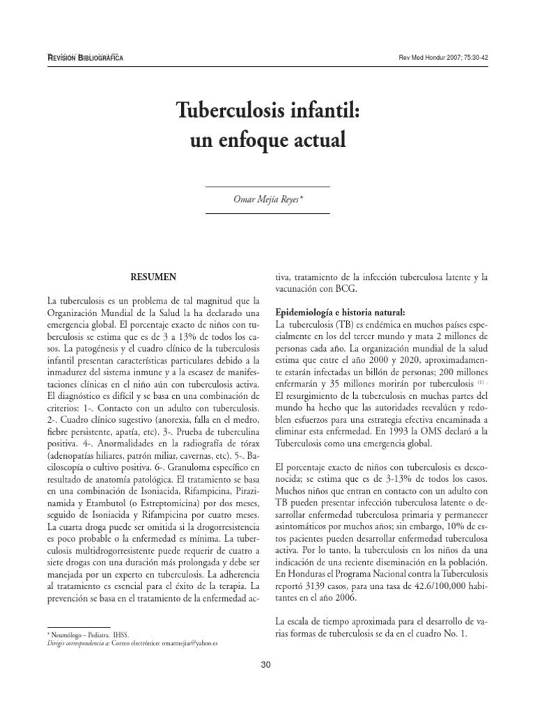 Tuberculosis Infantil | Descargar gratis PDF | Tuberculosis | Sistema ...