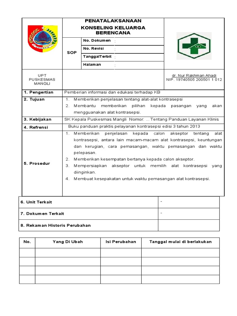 Sop Konseling KB | PDF