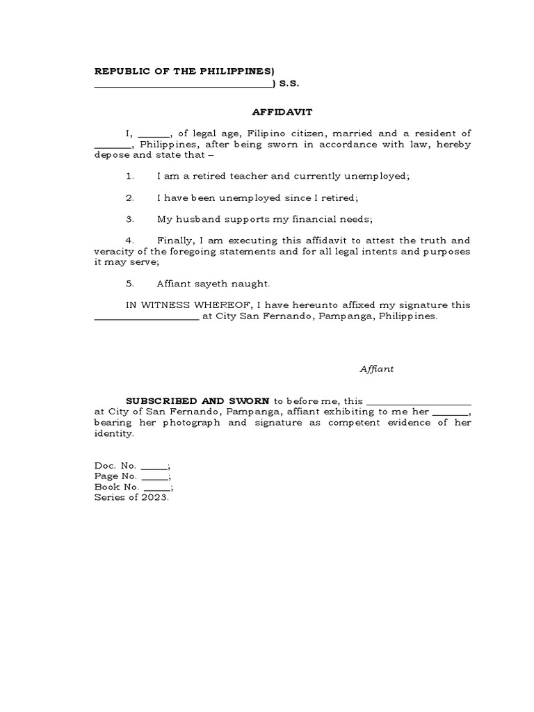 3 Affidavit - No Income | PDF