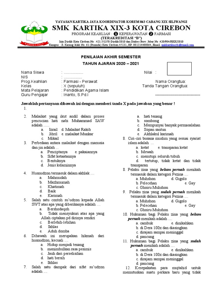 Pas Pai KLS X 2022-2023 | PDF