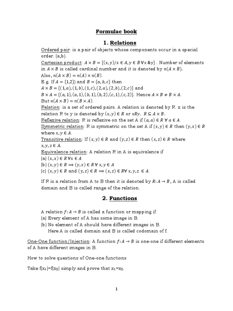 Formulae Book ISC Class-12 | PDF | Matrix (Mathematics) | Determinant