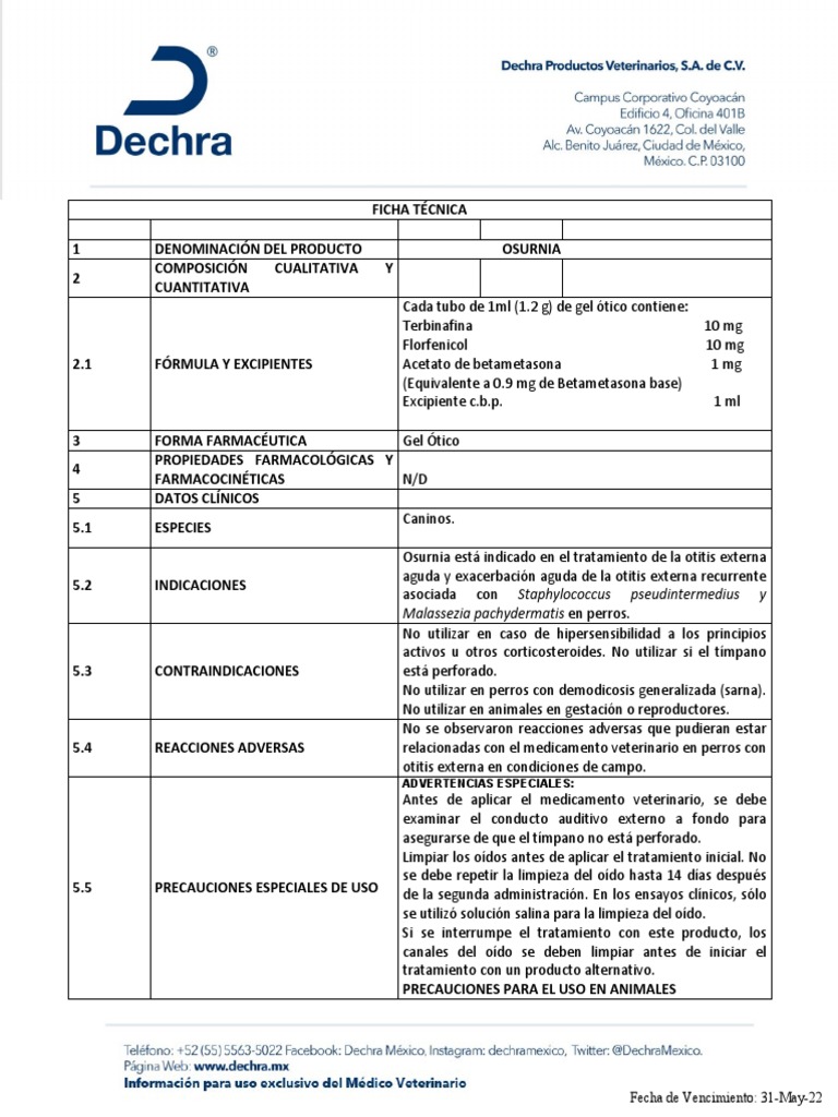 Osurnia | PDF | Medicamentos con receta | Antimicrobiano