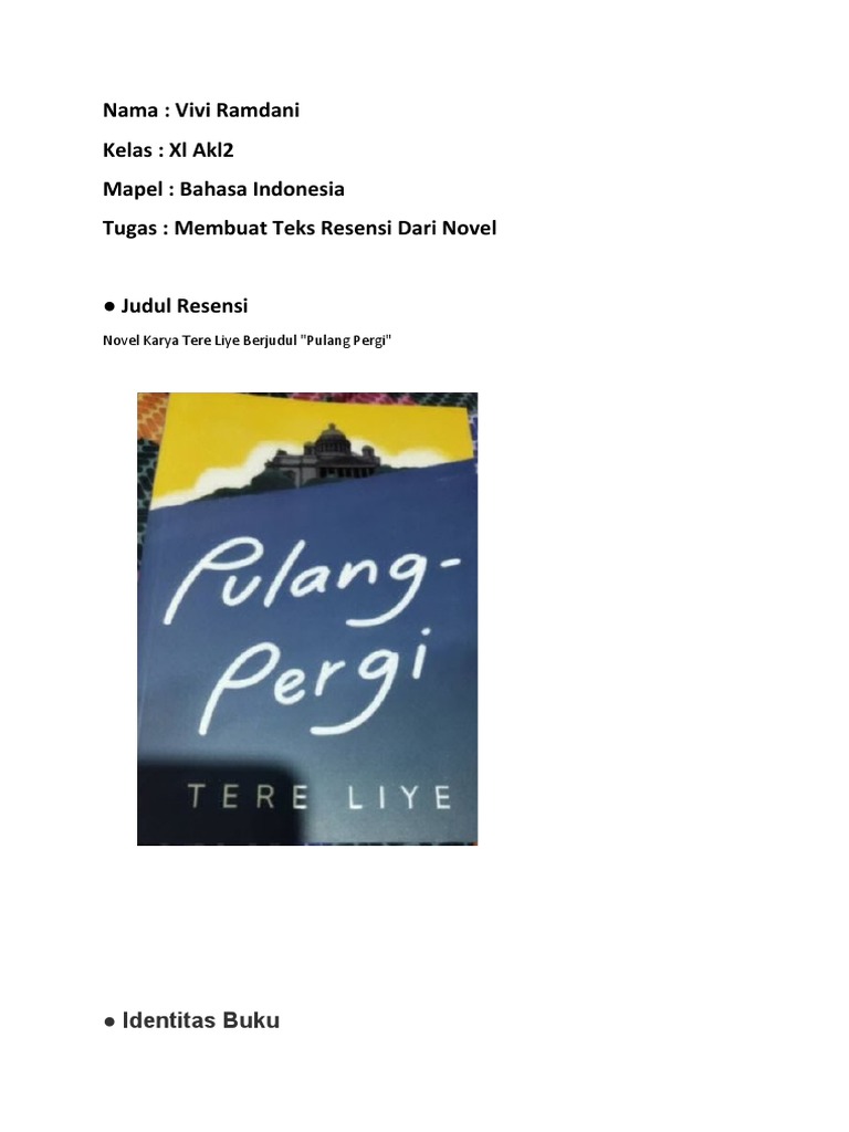 Resensi Novel - Vivi Ramdani - XL Akl2 | PDF