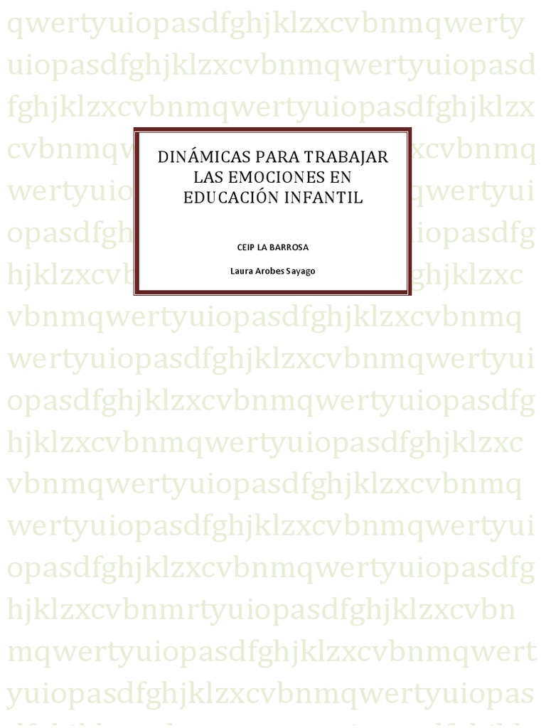 Dinámicas para Trabajar Las Emociones en Educación Infantil | PDF ...
