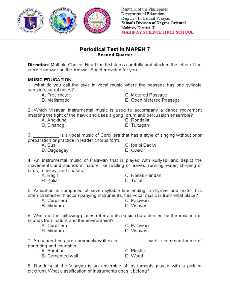 Quarter 2 - Mapeh 7 | PDF | Foods | Diet (Nutrition)