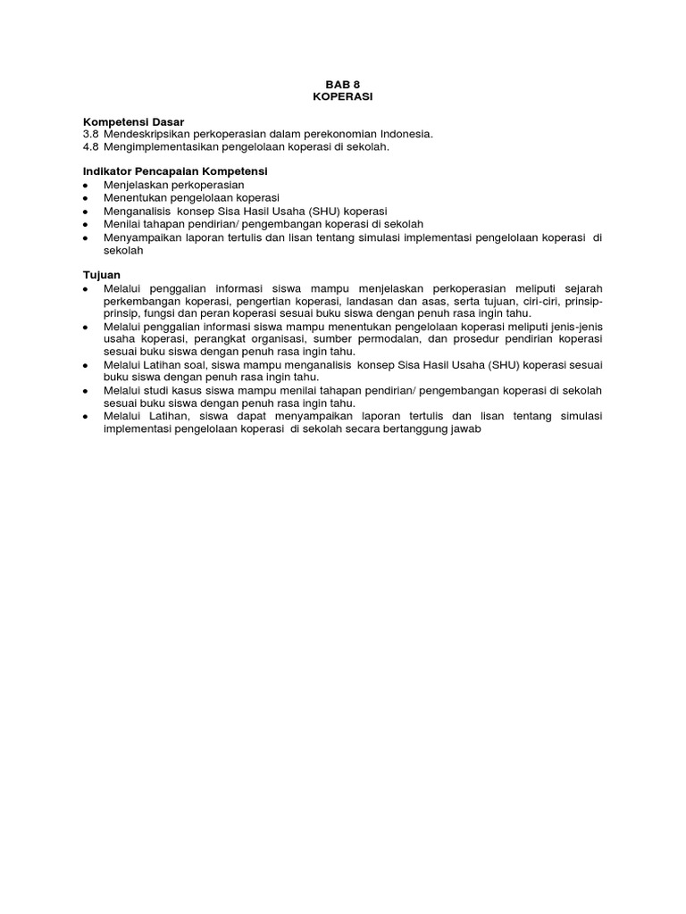 MODUL EKO X - BAB 8 Koperasi | PDF