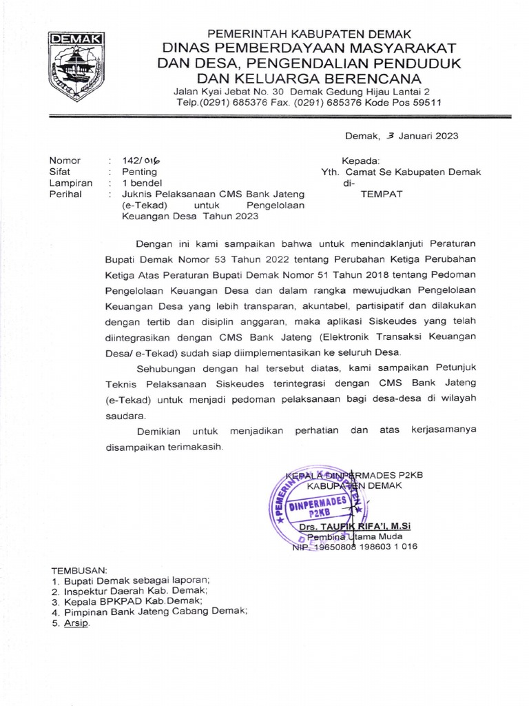 Petunjuk Teknis CMS Bank Jateng 2023 | PDF | Teknologi & Rekayasa