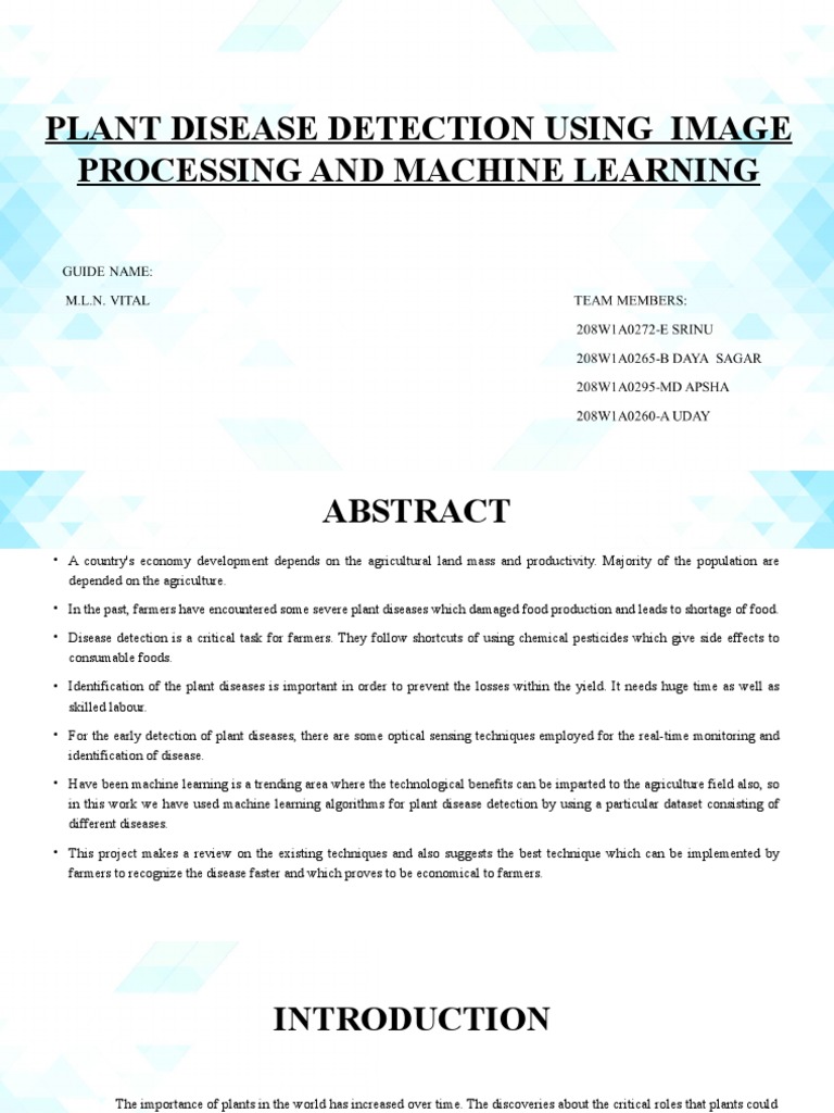 Plant Disease Detection via ML Techniques | PDF | Agriculture | Machine ...