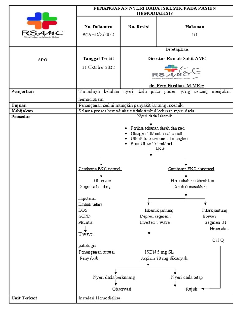 Spo Penanganan Nyeri Dada Iskemik Pada Pasien HD | PDF