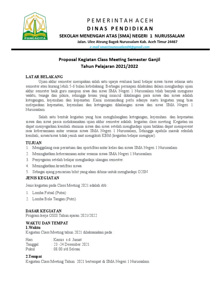 Proposal Class Meeting Pdf