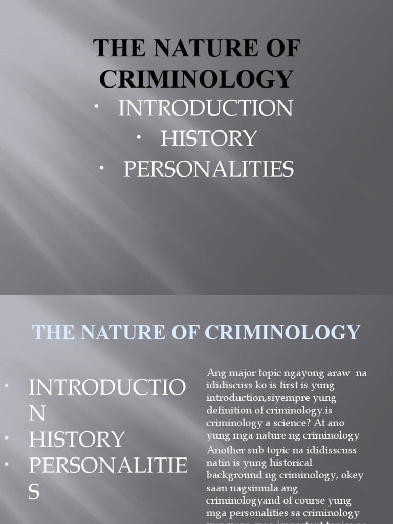 The Nature of Criminology | PDF | Criminology | Crimes