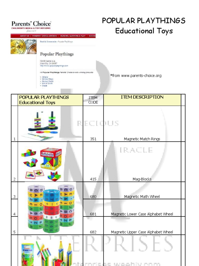 Popular Playthings Toy Catalog | PDF | Games & Activities | Teaching ...