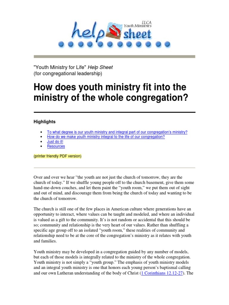 Integral Youth Ministry | Download Free PDF | Lutheranism | Mentorship