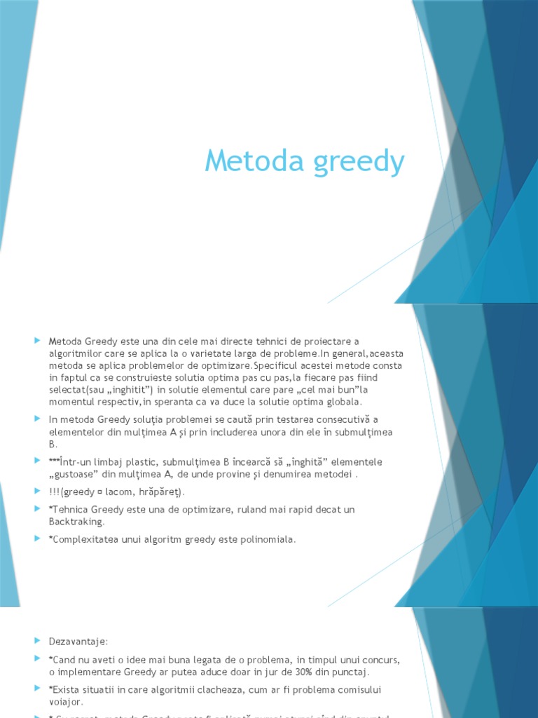 Metoda Greedy | PDF Metoda Greedy | PDF