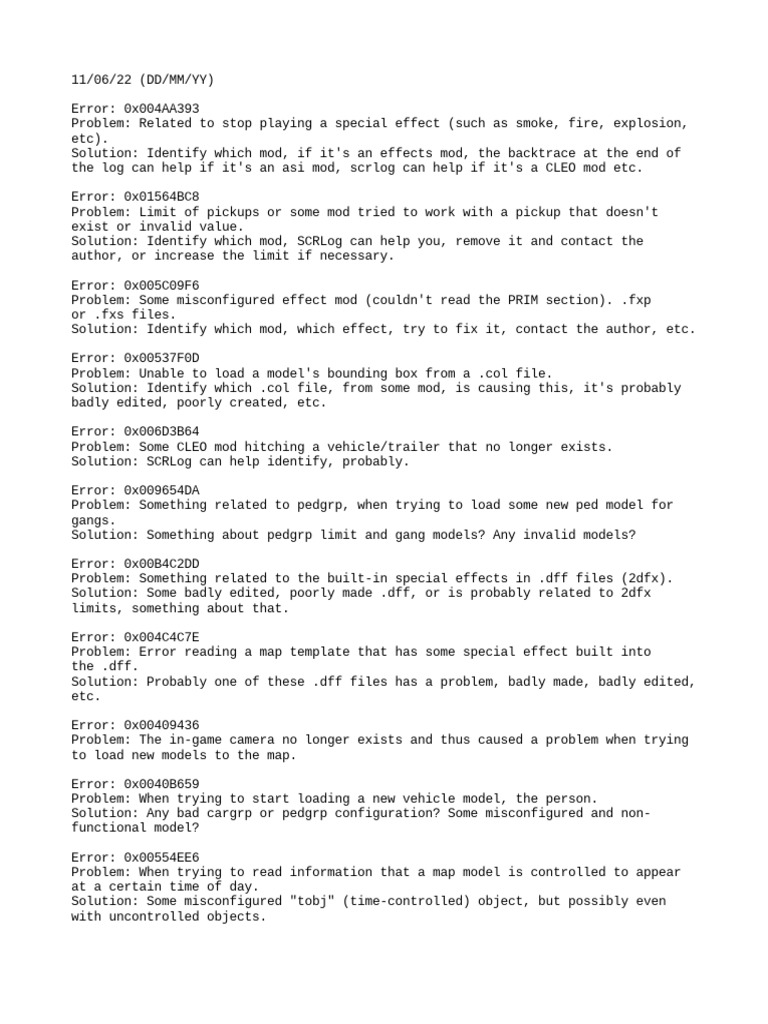 Crash List | PDF | Computer File | Booting