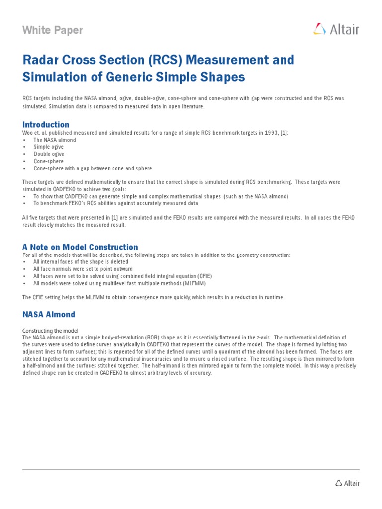 Altair FEKO RCS SimpleShapes | PDF | Shape | Curve