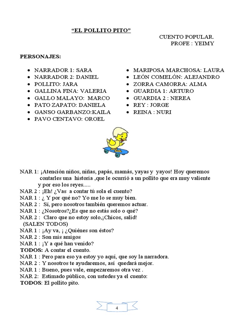 El Pollito Pito | PDF | Pollo