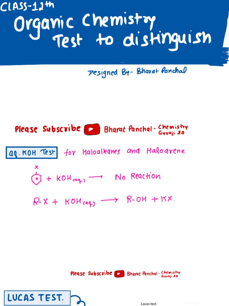 Organic Test To Distinguish | PDF | Amine | Functional Group