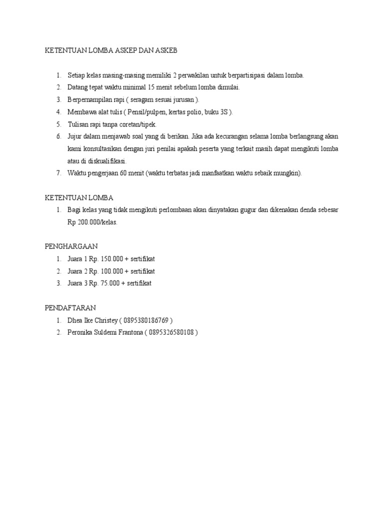 Lomba Askep & Askeb | PDF