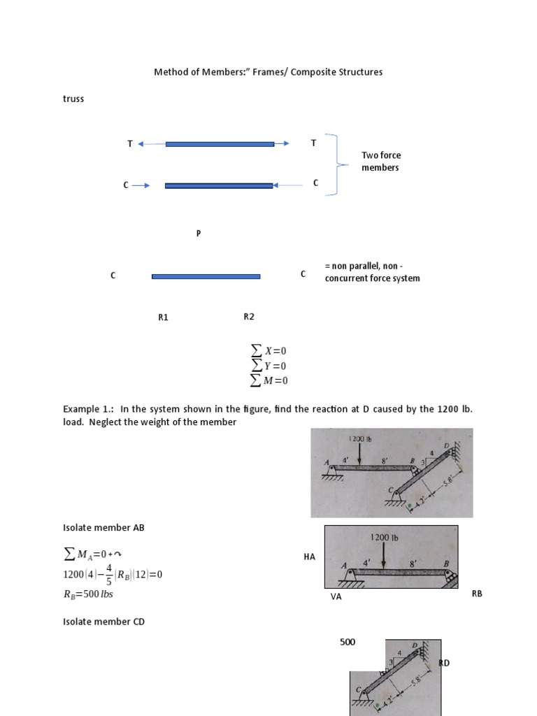 Lesson 9 Method of Members Frames Composite Structures | Download Free ...