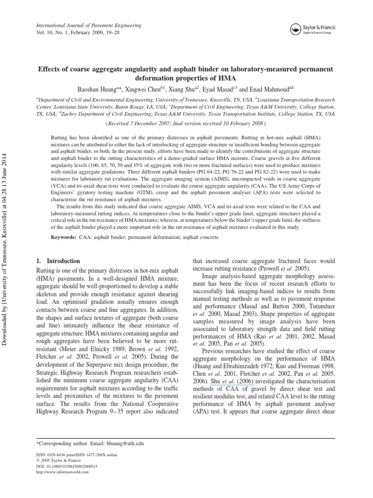 Effects of Coarse Aggregate Angularity A | PDF | Road Surface | Friction