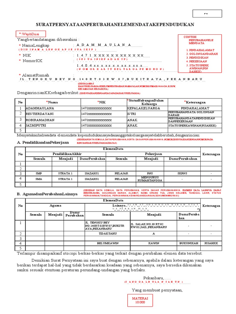 Formulir-F1-06 Mohamad YAHUZA | PDF