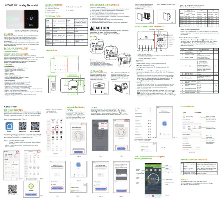 User Manual Beca BHT-005GCW | PDF | Thermostat | Ios