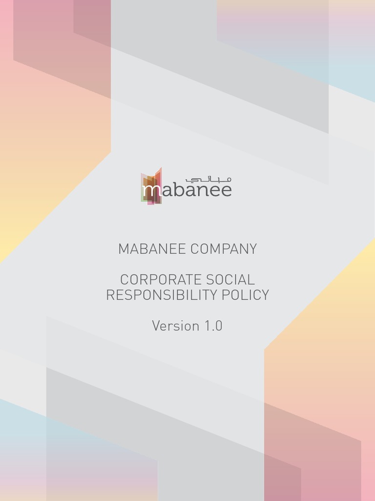 Mabanee Social Policy | PDF | Corporate Social Responsibility | Employment