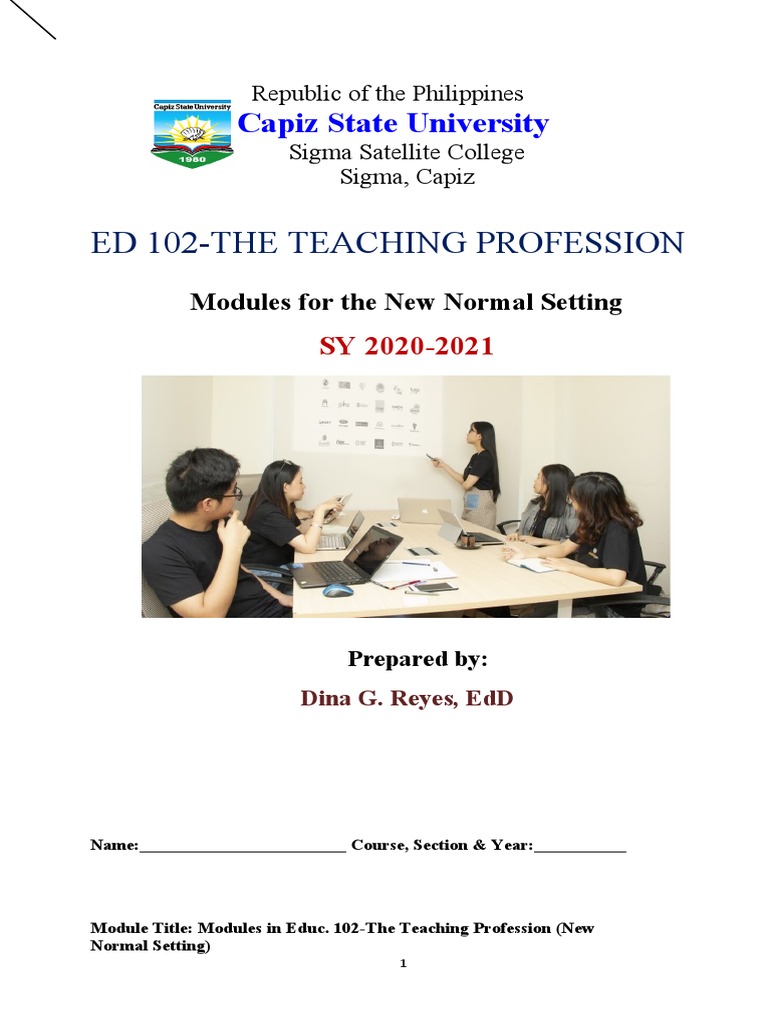On Line Module The Teaching Profession 1docx | PDF | Teachers ...