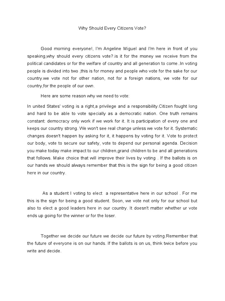 Importance of Voting for Citizens | PDF
