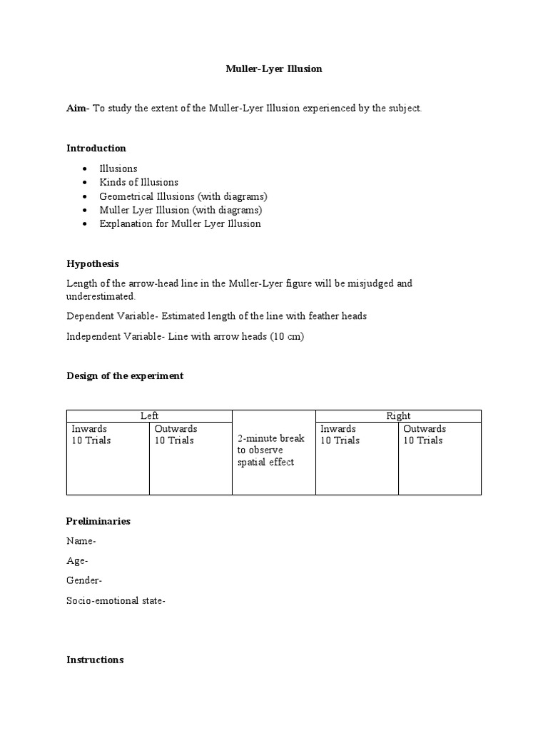 Muller-Lyer Illusion | PDF | Experiment | Scientific Method