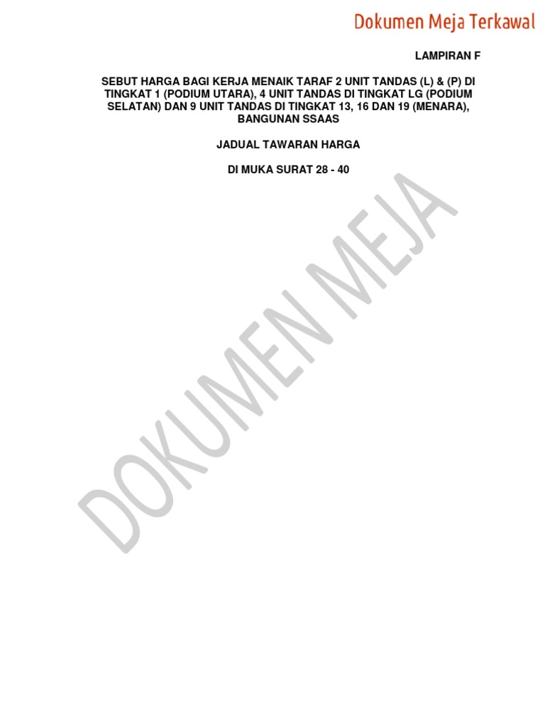 Dokumen Meja Kerja Membaiki Tandas | PDF