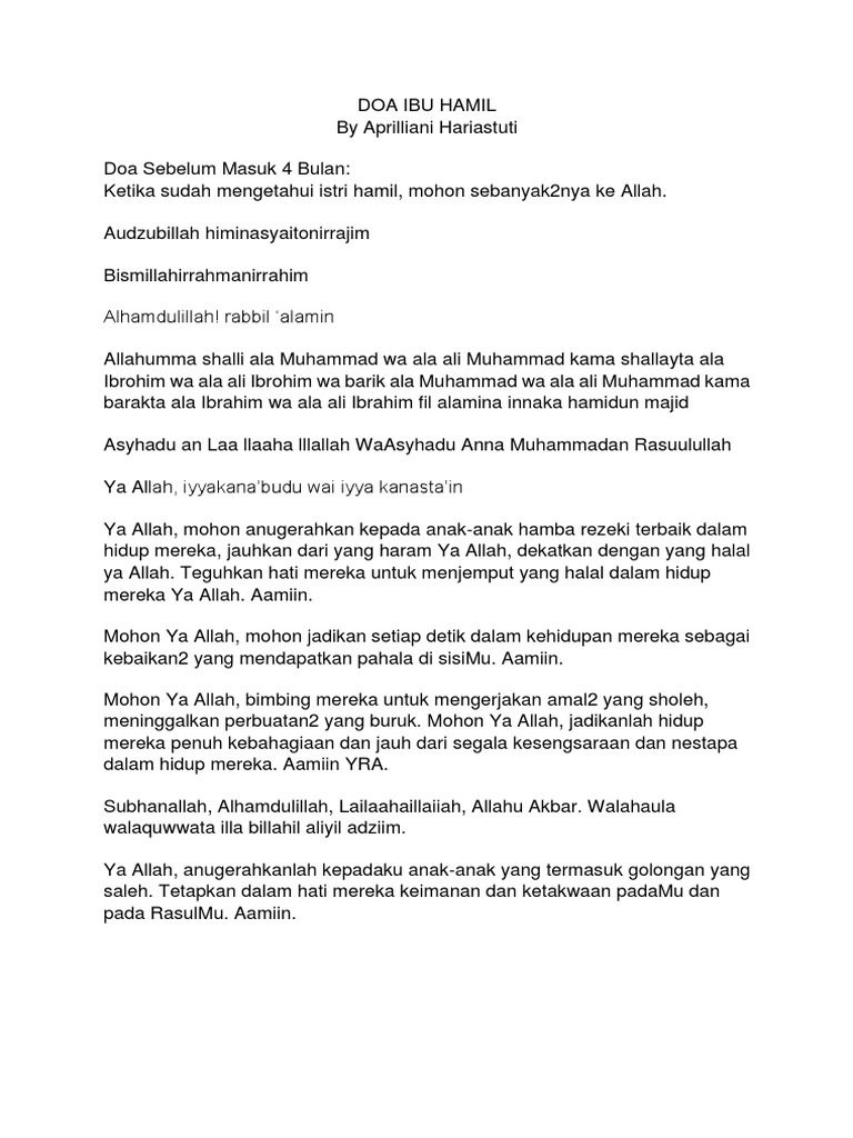 Doa Ibu Hamil | PDF
