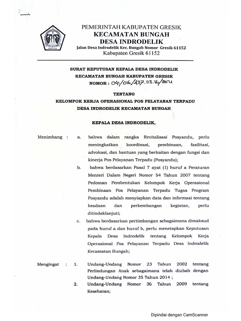 SK Pokjanal Desa | PDF