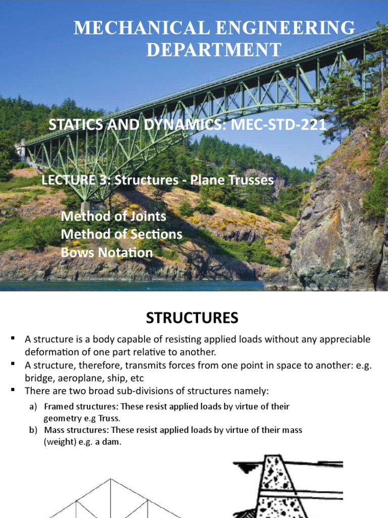LECTURE 3 - Structures | PDF | Truss | Force