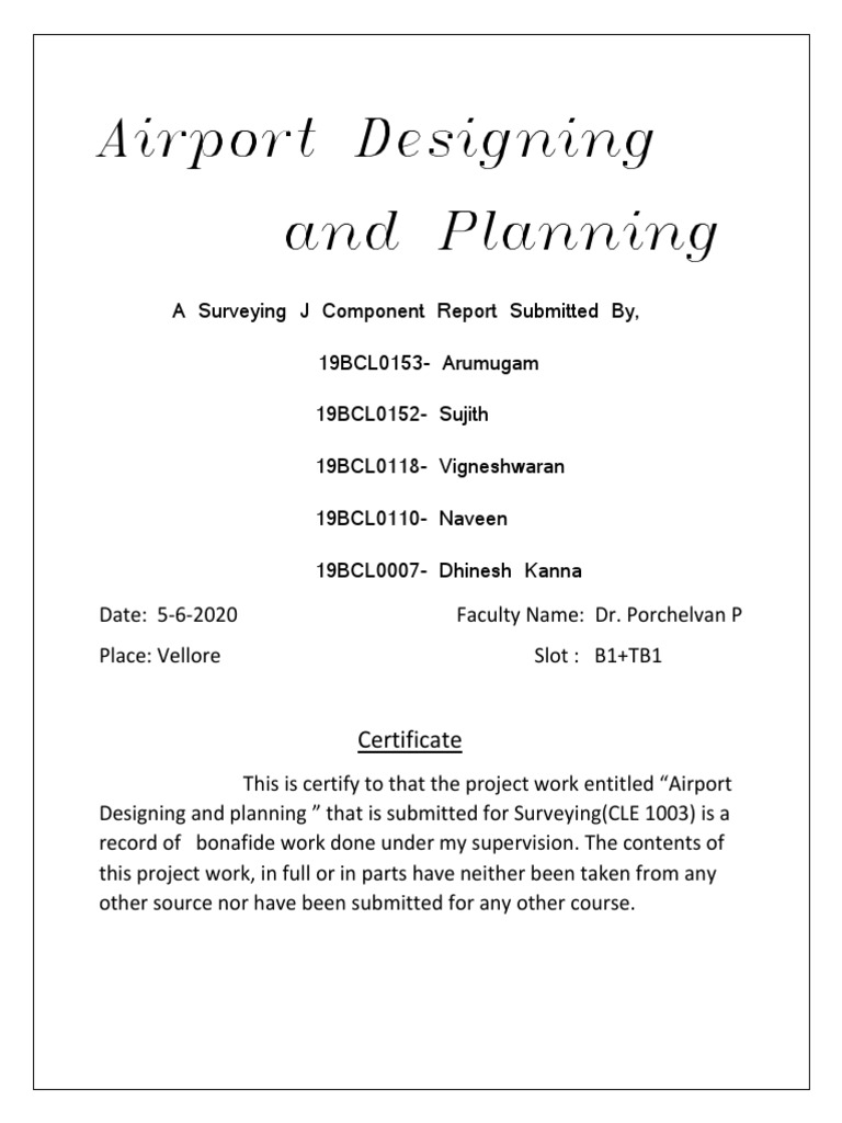 Surveying Final Project Report | PDF | Airport | Runway