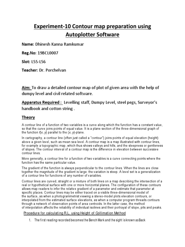 Experiment 10 | PDF | Contour Line | Earth Sciences