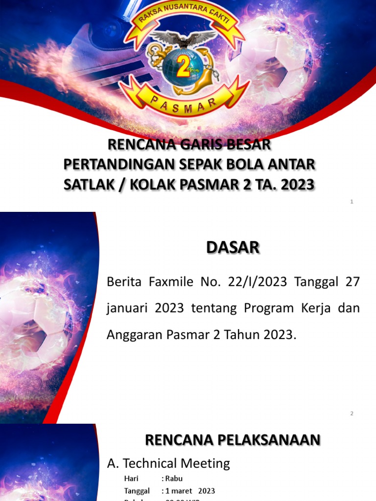 Rencana Pertandingan Sepak Bola Pasmar 2 | PDF | Olahraga & Rekreasi