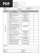 Material Receiving Inspection Checklist | PDF | Business Process