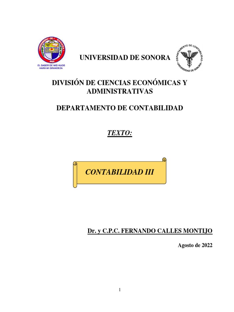 Material Contabilidad III Completo 2022-2 | PDF | Contabilidad | Business