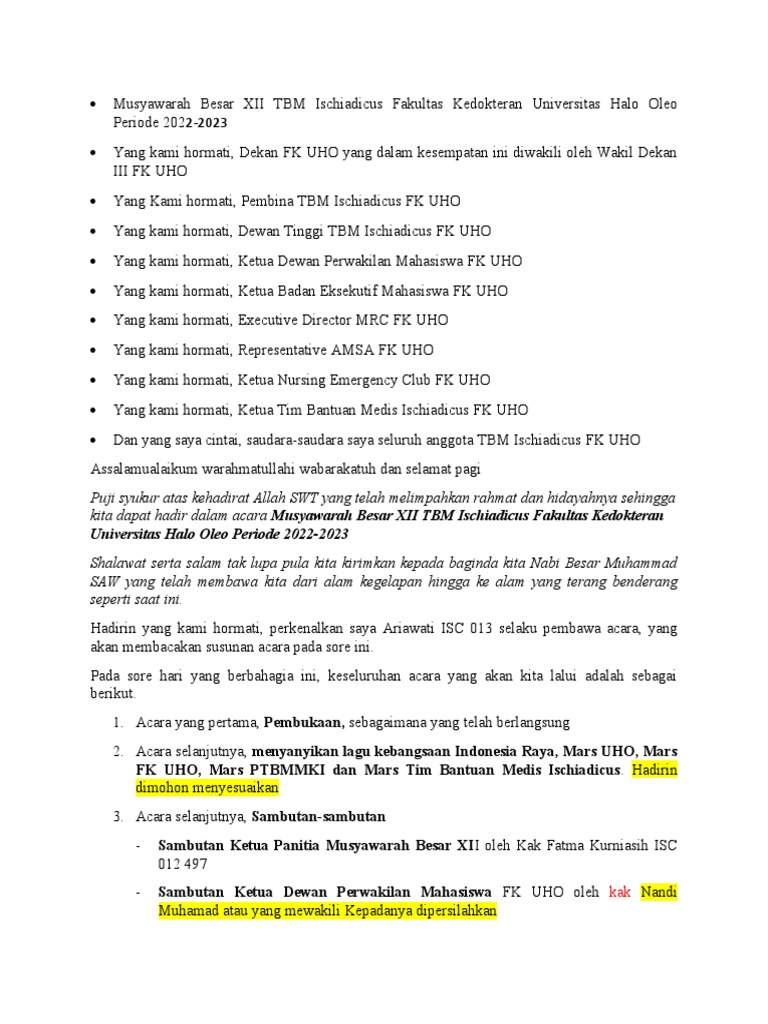 Teks MC Mubes Xii | PDF