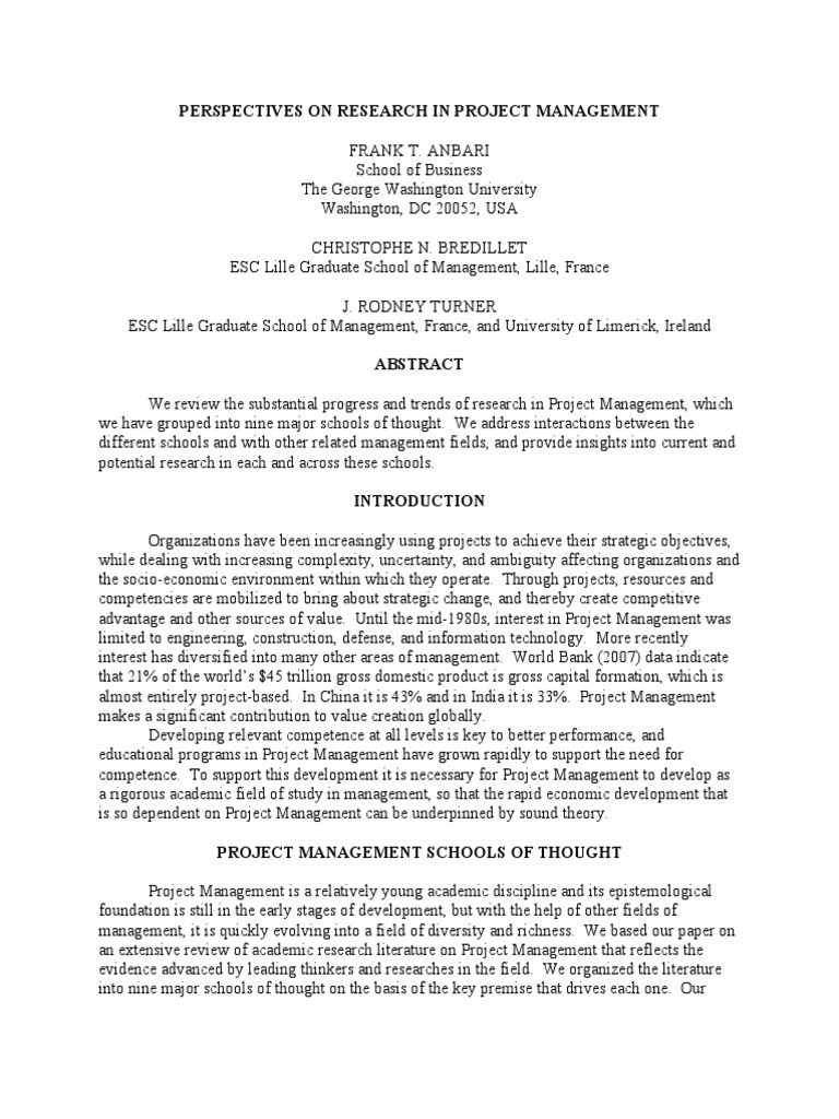 Exploring Research in Project Management | PDF | Project Management ...