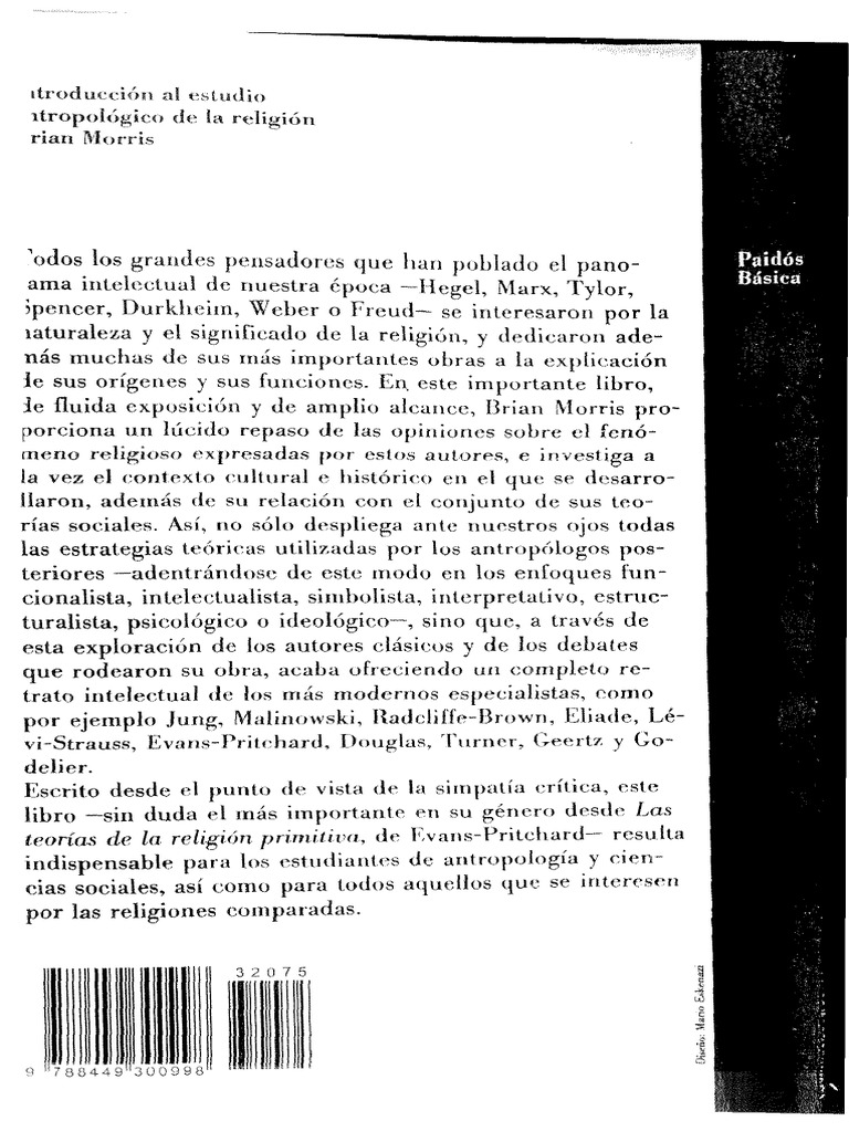 Introduccion Al Estudio Antropologico de La Religion - Morris, Brian Fine Reader v1 | PDF ...