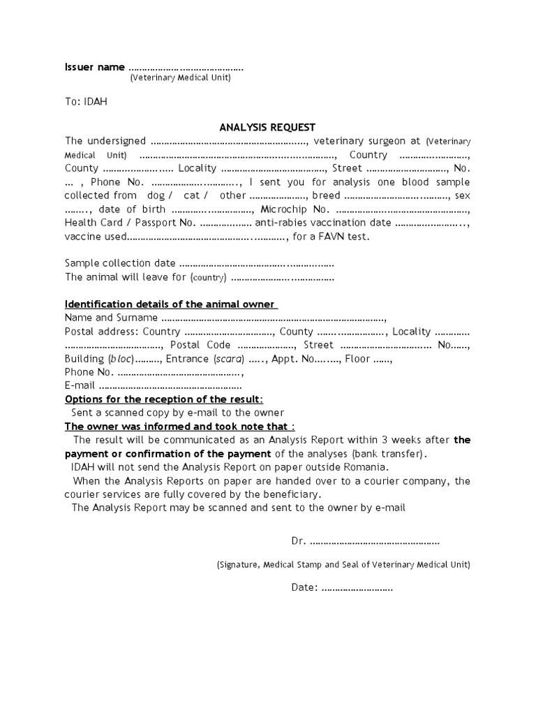ANALYSIS REQUEST - Engleza | PDF