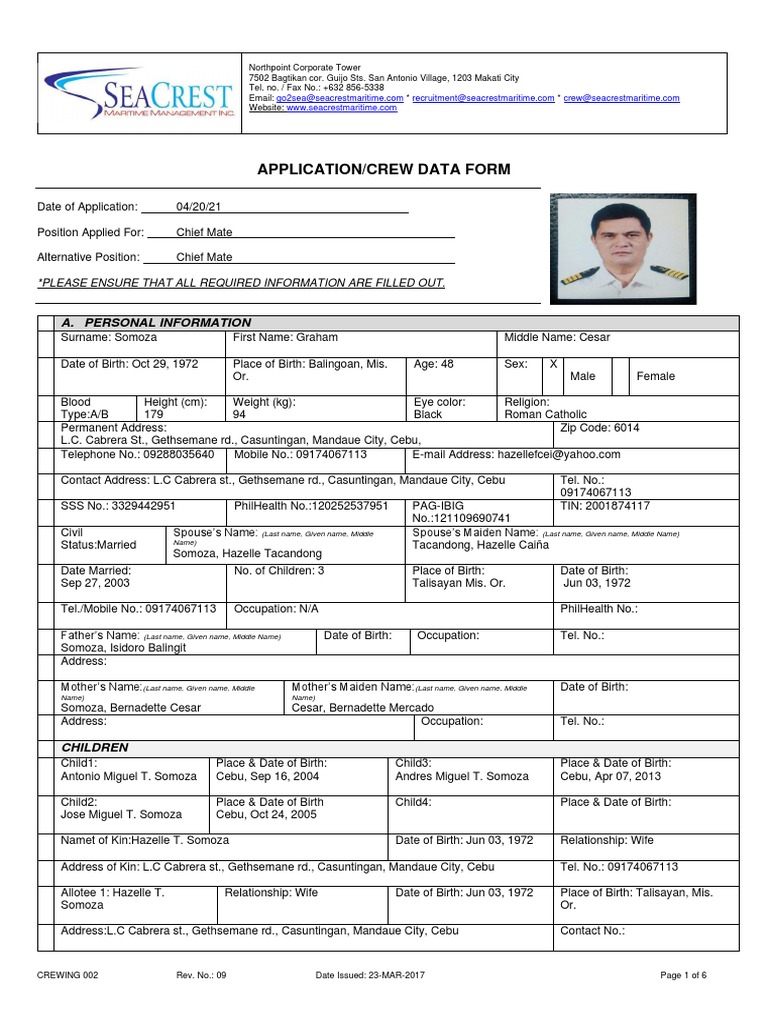 CV Seacrest | PDF | Shipping | Transport