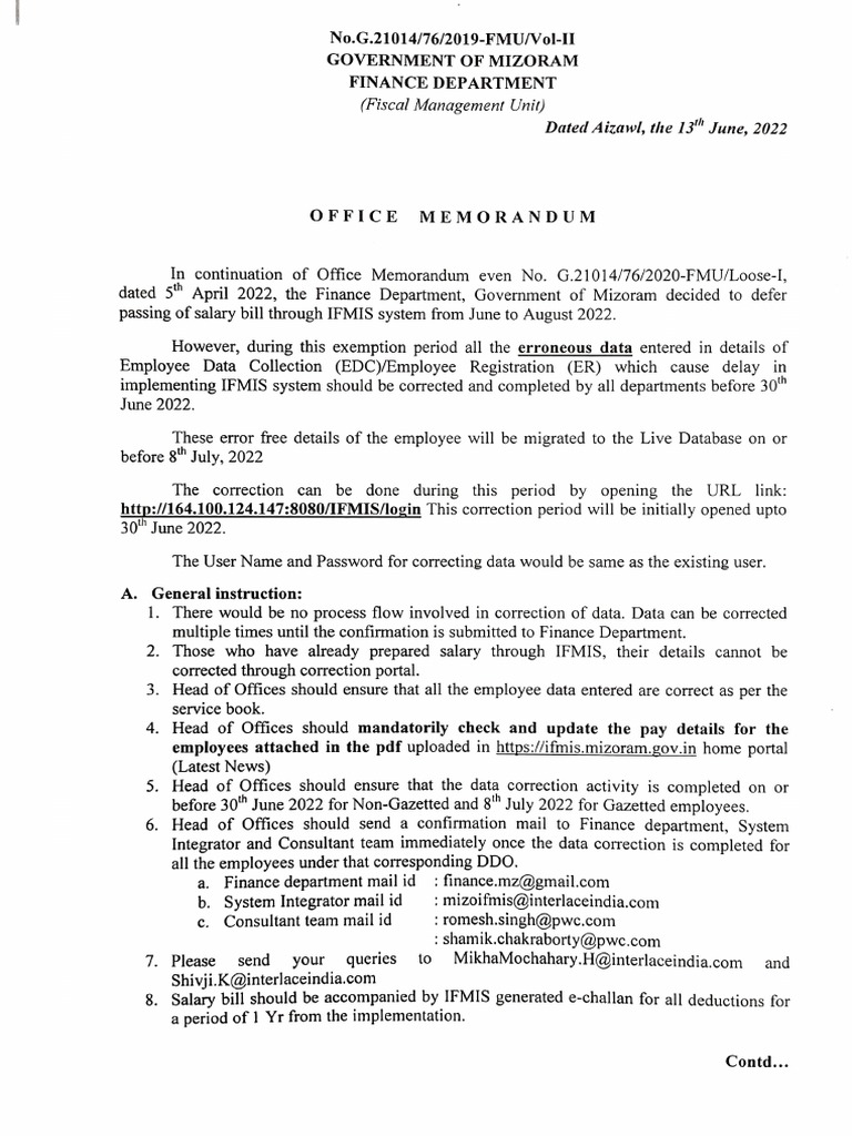 Office Memorandum (Salary) | PDF | Computer Data | Information Technology